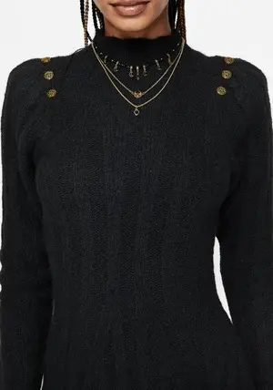 DISTURBIA Dream Ribbed Skater Knit Dress