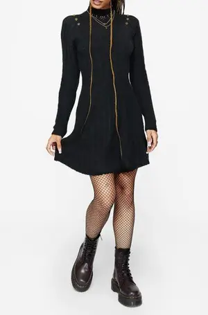 DISTURBIA Dream Ribbed Skater Knit Dress