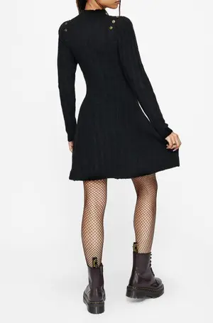DISTURBIA Dream Ribbed Skater Knit Dress