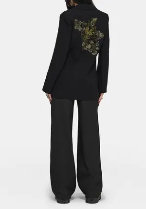 DISTURBIA Ellis Embroidered Longline Blazer