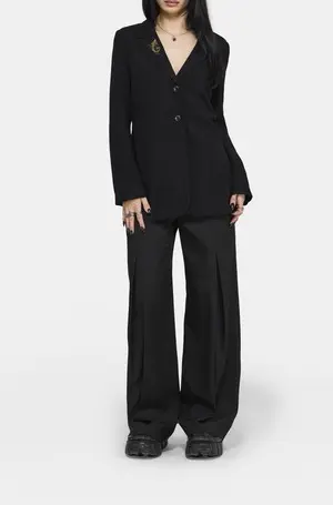 DISTURBIA Ellis Embroidered Longline Blazer