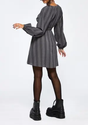 DISTURBIA Grove Cotton Blend Smock Mini Dress