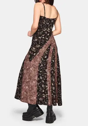 DISTURBIA Sylra Ditsy Folk Print Midaxi Dress