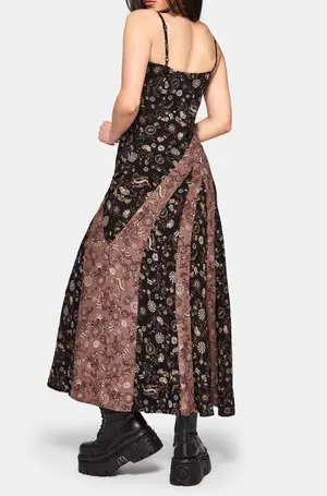 DISTURBIA Sylra Ditsy Folk Print Midaxi Dress