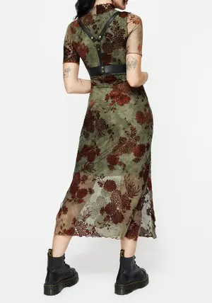 DISTURBIA Rosaleigh Short Sleeved Midaxi Dress