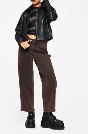 DISTURBIA Echo Embroidered Pocket Cropped Jeans