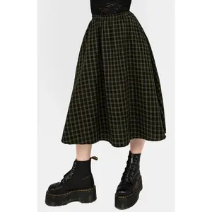 DISTURBIA Terra Midi Skirt - Green