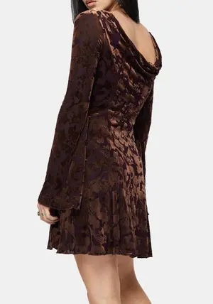 DISTURBIA Sienna Devore Cowl Mini Dress