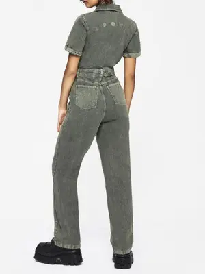 DISTURBIA Nuit Cotton Moon Embroidered Jumpsuit