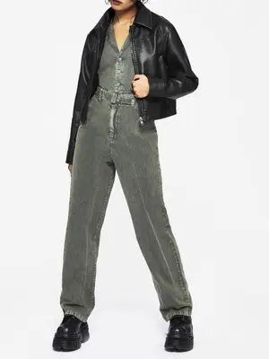 DISTURBIA Nuit Cotton Moon Embroidered Jumpsuit