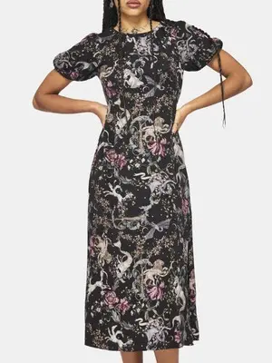 DISTURBIA Merunicorn Enchanted Forest Midi Dress - Black