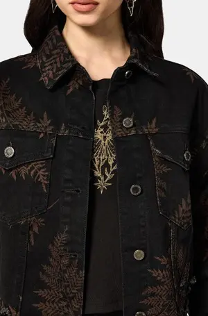 DISTURBIA Ruin Fern Distressed Denim Jacket