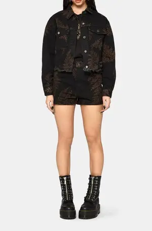 DISTURBIA Ruin Fern Distressed Denim Jacket
