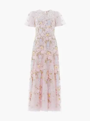 NEEDLE & THREAD Garden Rose Short Sleeve Maxi Gown