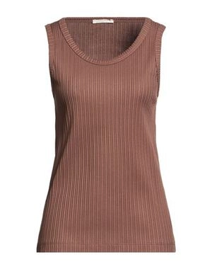 CIRCOLO 1901 Tank Top Size Cotton, Elastane - Brown