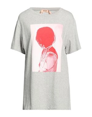N°21 Cotton Jersey T-shirt With Graphic Print - Grey