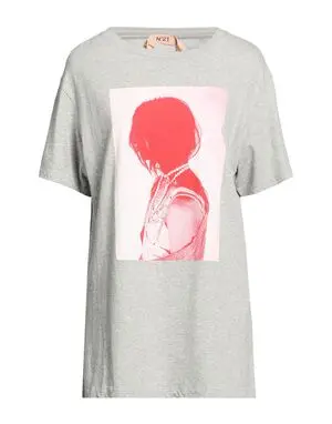 N°21 Cotton Jersey T-shirt With Graphic Print - Grey