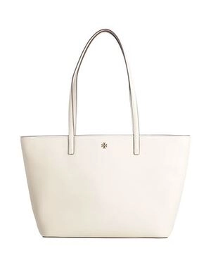 Tory Burch Textured Leather Tote Bag With Top Handles And Detachable Shoulder Strap - White
