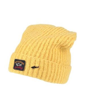 Paul & Shark Ribbed Knit Beanie In Virgin Wool And Polyamide - Mustard