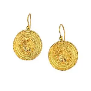 VSTYLE Medallion Drop Earrings - Gold