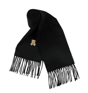 Moschino Logo-embroidered Fringed Scarf