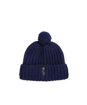Polo Ralph Lauren Polo Bear Rib Pom-pom Beanie - Blue