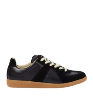 MAISON MARGIELA Replica Leather And Suede Sneakers - Black