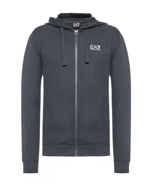 EA7 Logo Printed Hooded Jacket