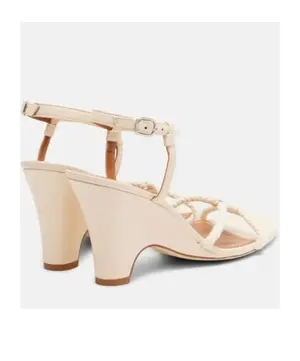 Staud Eden Rope-trimmed Leather Wedge Sandals