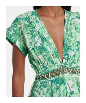 Poupette St Barth Cecile Cutout Printed Minidress