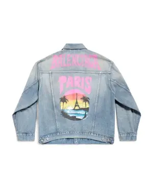 Balenciaga Graphic Printed Denim Jacket