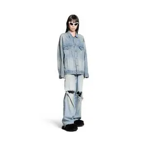 Balenciaga Graphic Printed Denim Jacket