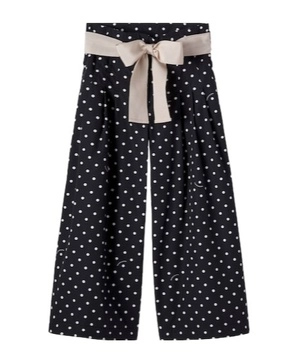 Monnalisa Polka-dot Cotton Poplin Pants