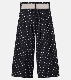 Monnalisa Polka-dot Cotton Poplin Pants
