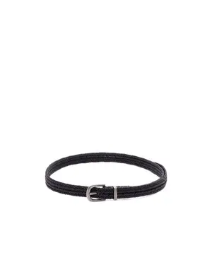 Brunello Cucinelli Braided Buckled Belt - Black
