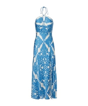 Poupette St Barth Stella Printed Satin Maxi Dress - Blue