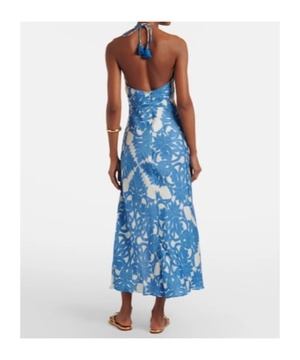 Poupette St Barth Stella Printed Satin Maxi Dress