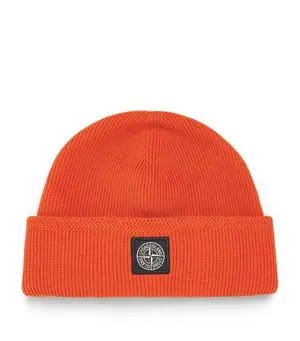Stone Island Cotton Compass Patch Beanie