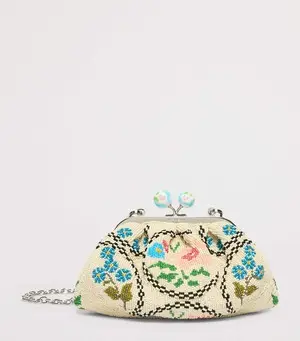 Max Mara Cotton Beaded Clutch Bag