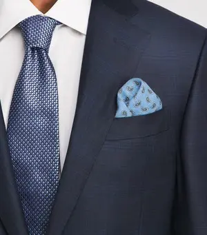 Isaia Silk Printed Pocket Square