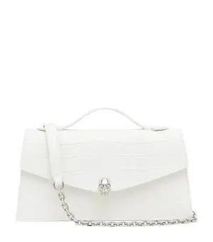 Alexander McQueen Croc-embossed Skull Top-handle Bag