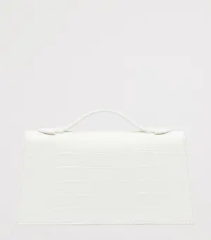 Alexander McQueen Croc-embossed Skull Top-handle Bag