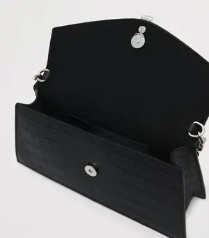 Alexander McQueen Mini Croc-embossed Skull Shoulder Bag