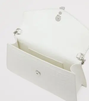 Alexander McQueen Mini Croc-embossed Skull Shoulder Bag