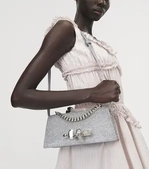 Alexander McQueen Leather Jewelled Shoulder Bag