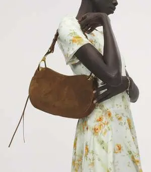 Alexander McQueen Suede Wishbone Shoulder Bag
