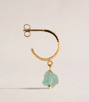 HERMINA ATHENS Plated Turquoise Hoop Earrings