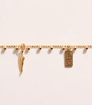 HERMINA ATHENS Plated Olympos Charm Necklace With Labradorite