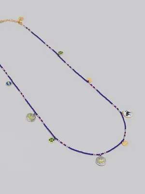Marni Charm-detail Beaded Necklace