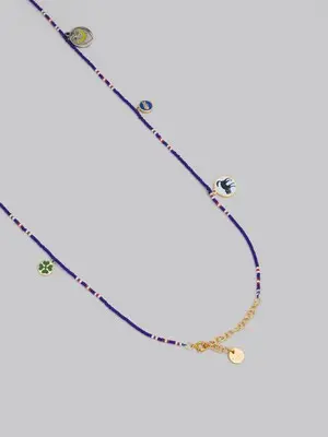 Marni Charm-detail Beaded Necklace